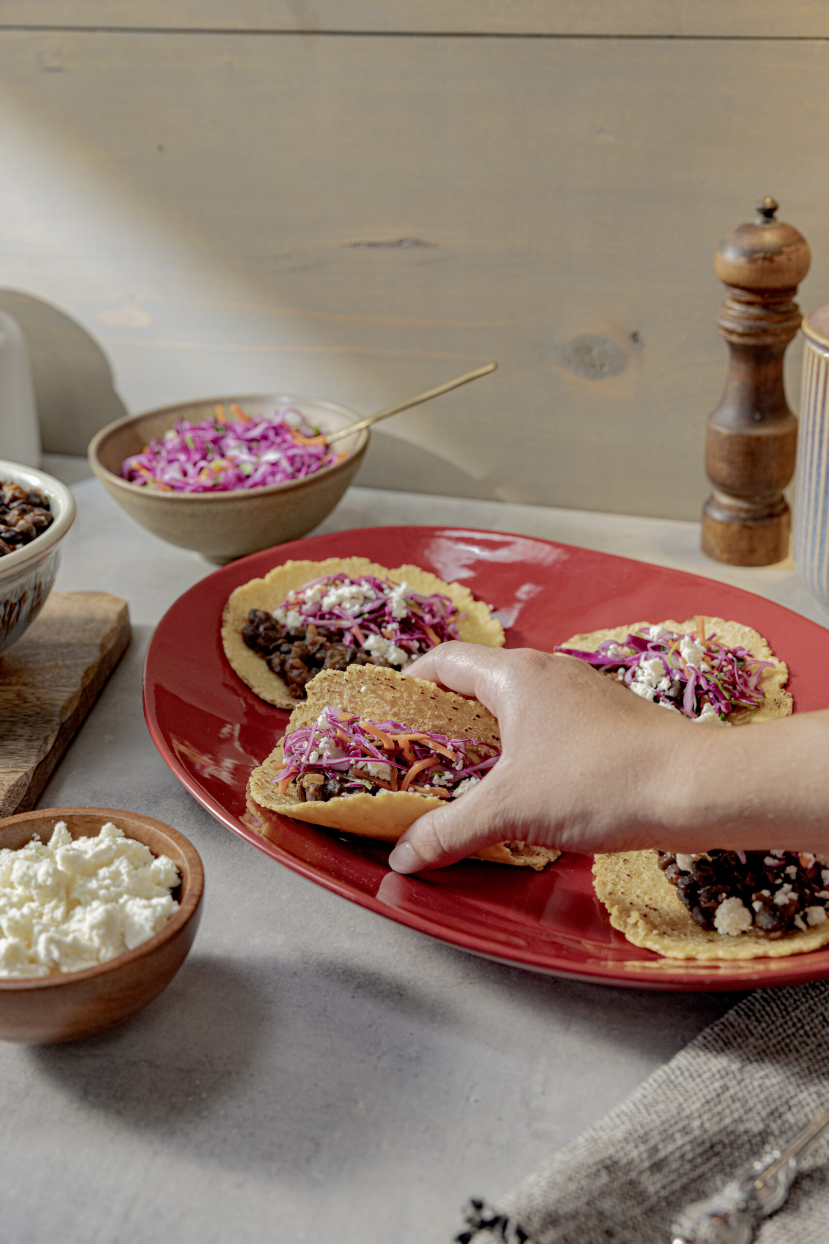 Black Bean Tacos with Red Cabbage Slaw Recipe